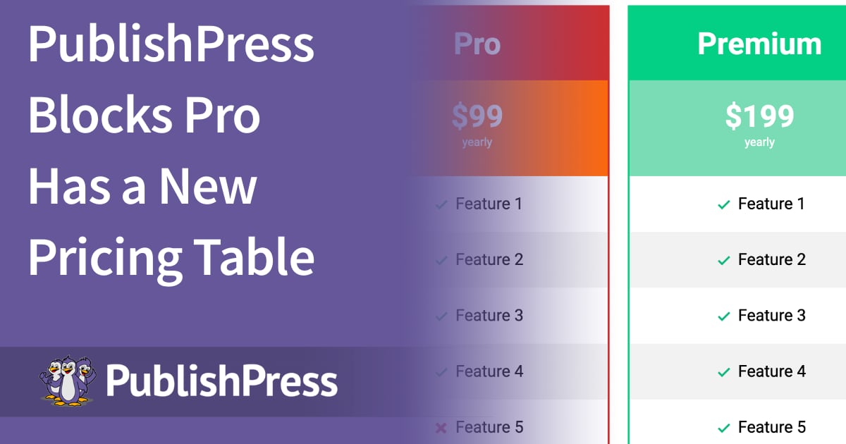PublishPress Blocks Pro Has a New Pricing Table - PublishPress