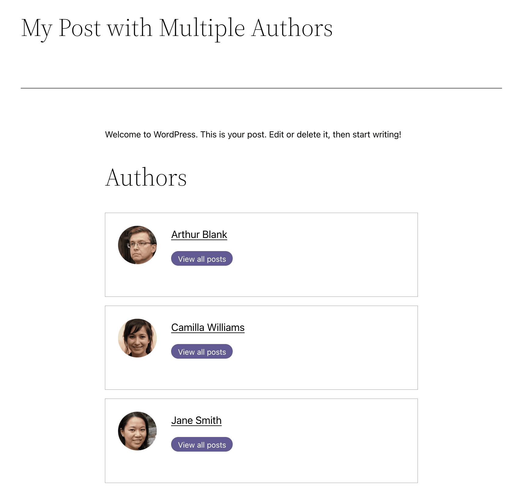 Using the Default Authors Box Below Posts - PublishPress