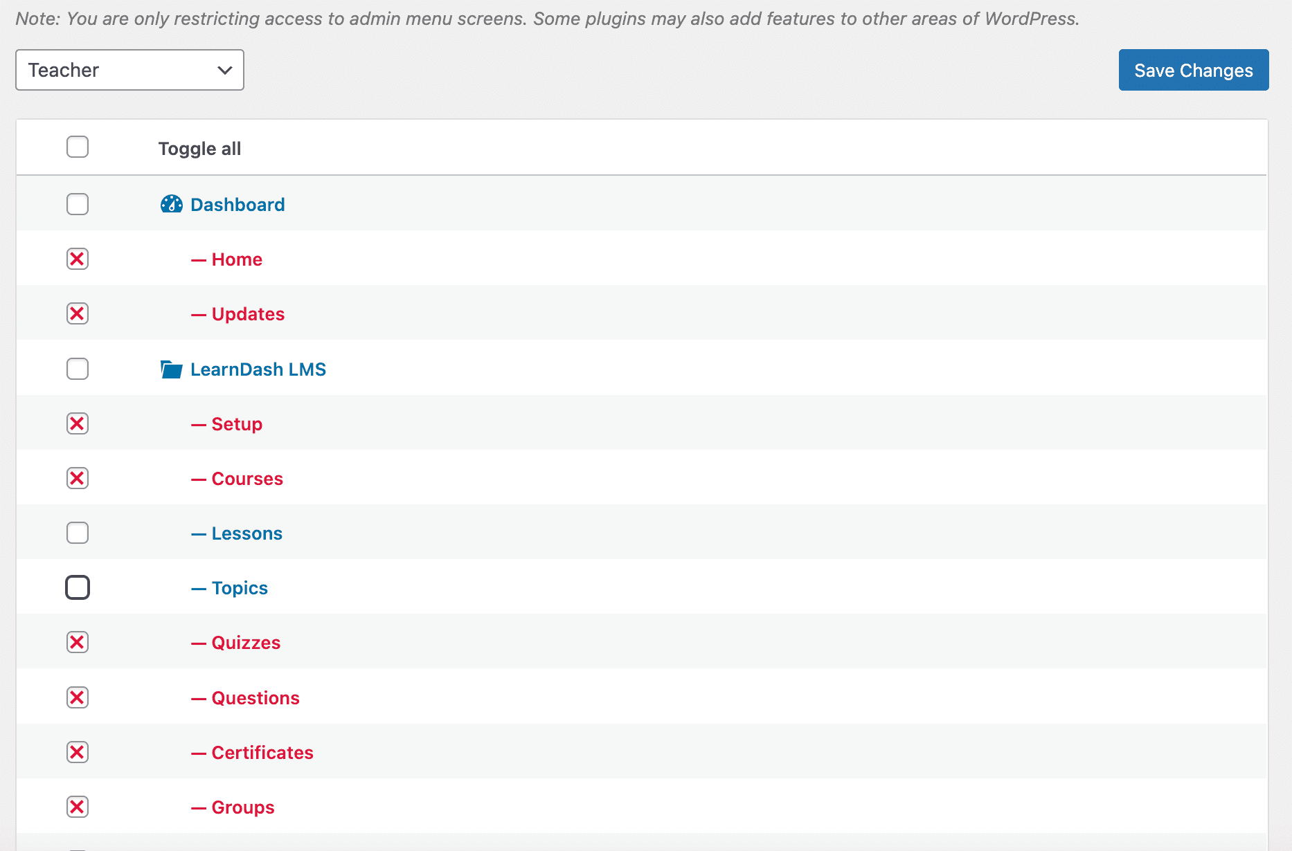 How to Restrict Access to LearnDash Menus for a User Role - PublishPress